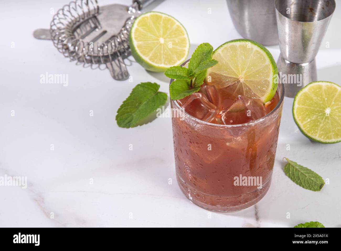 Black mole sweet margarita cocktail with black cocoa or chocolate syrup ...