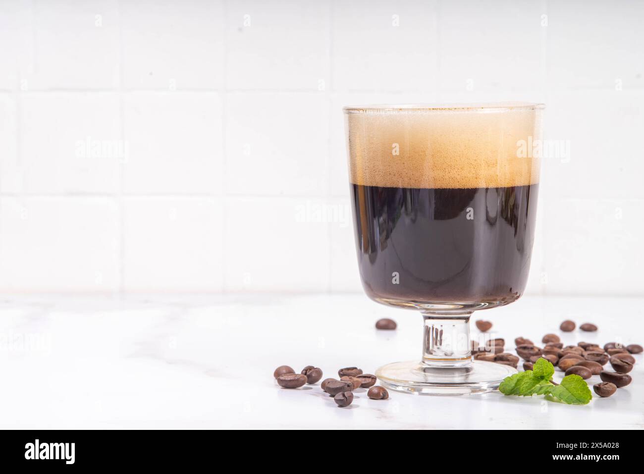 Rich Coffee boozy cocktail with strong espresso coffee, sweet liquor ...