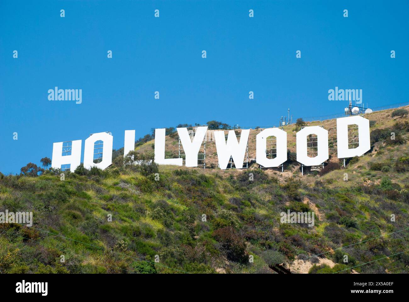 Hollywood sign in the Hollywood Hills, Los Angeles, California Stock ...