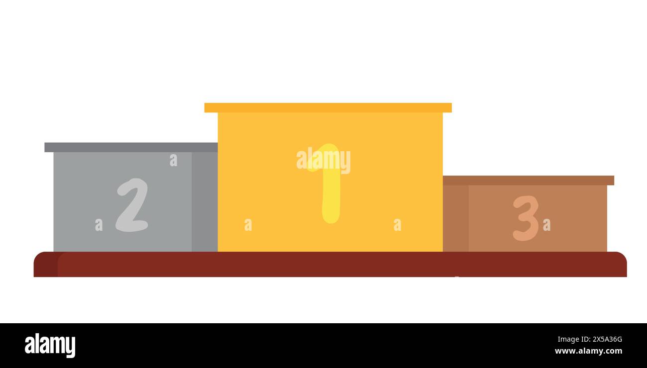 Gold, silver, bronze sport podium, pedestal isolated on background. 1st ...