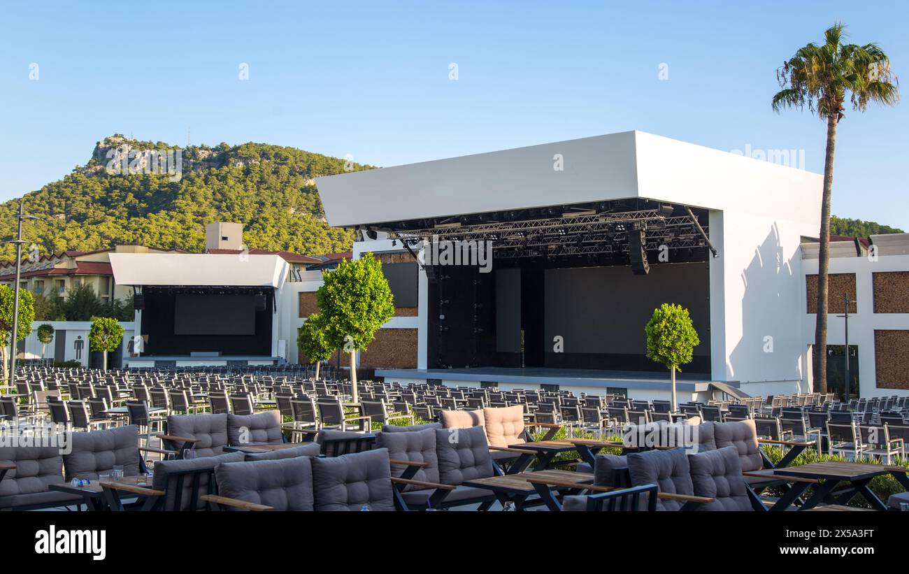 Concert stage for performances for hotel guests Stock Photo - Alamy
