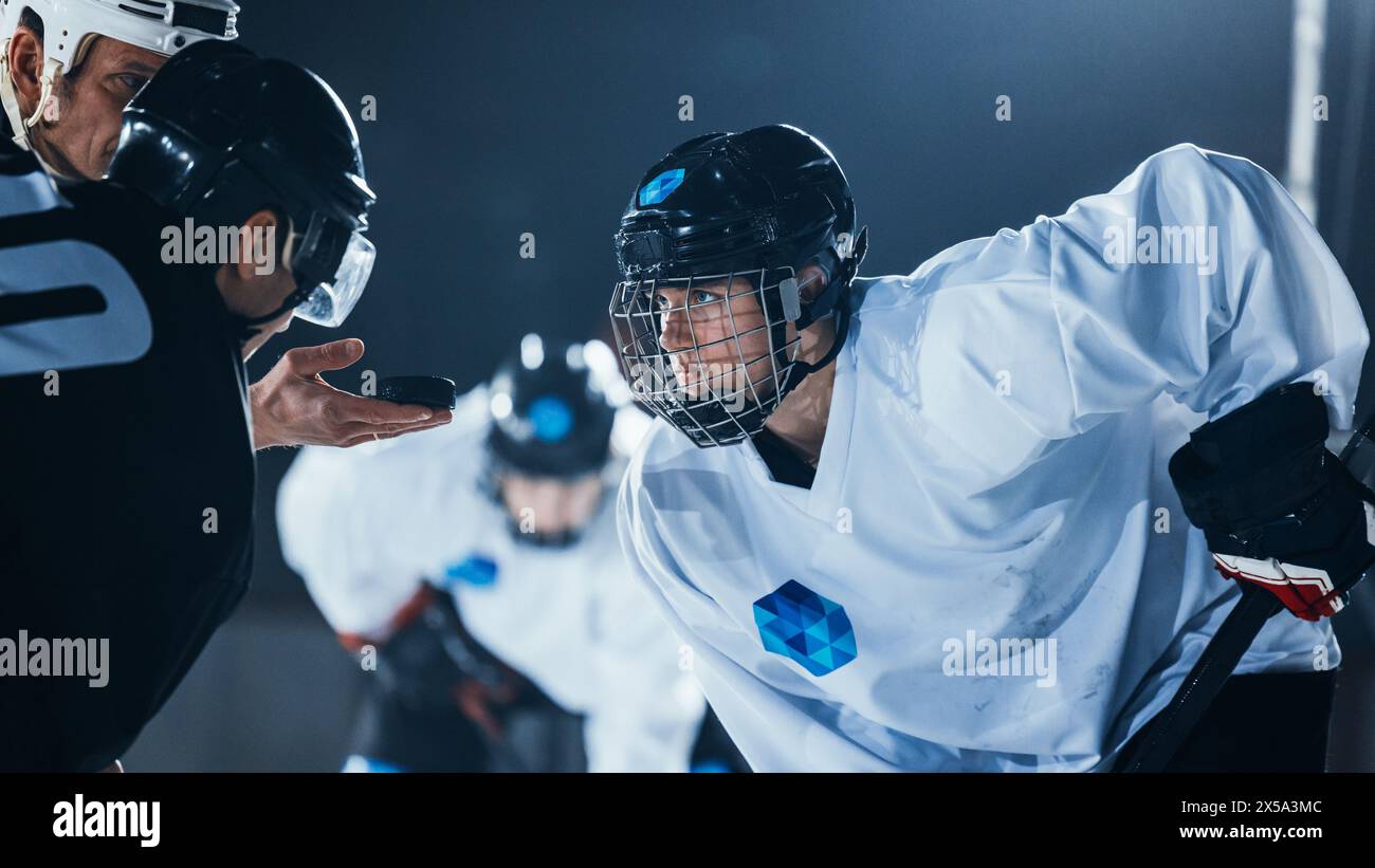 Aggressive hockey players fight puck hi-res stock photography and ...