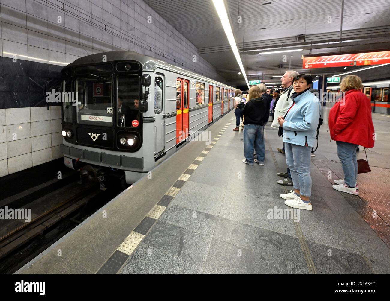 Prague, Czech Republic. 08th May, 2024. All the historic metro trains ...