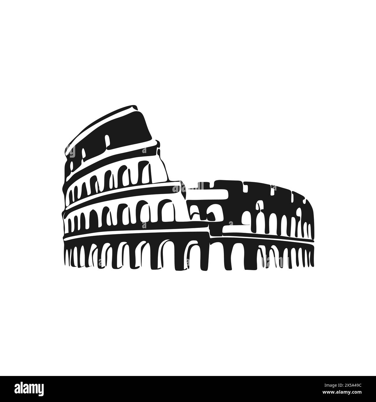 Vector silhouette logo of the city of Rome, Italy. Colosseum logo ...