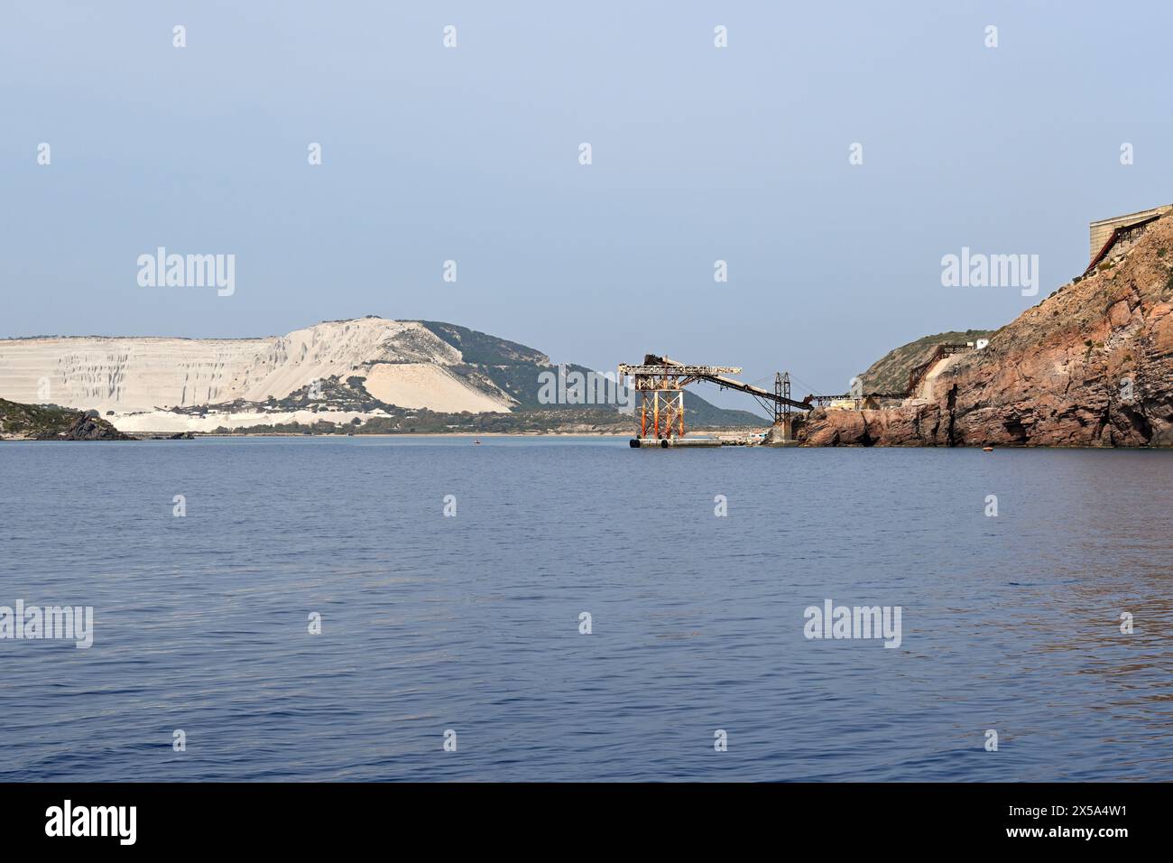 Pumice mining on Greek volcanic island of Gyali in the Dodecanese ...