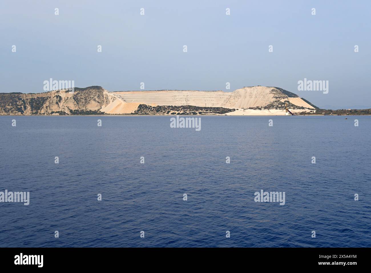 Pumice mining on Greek volcanic island of Gyali in the Dodecanese ...
