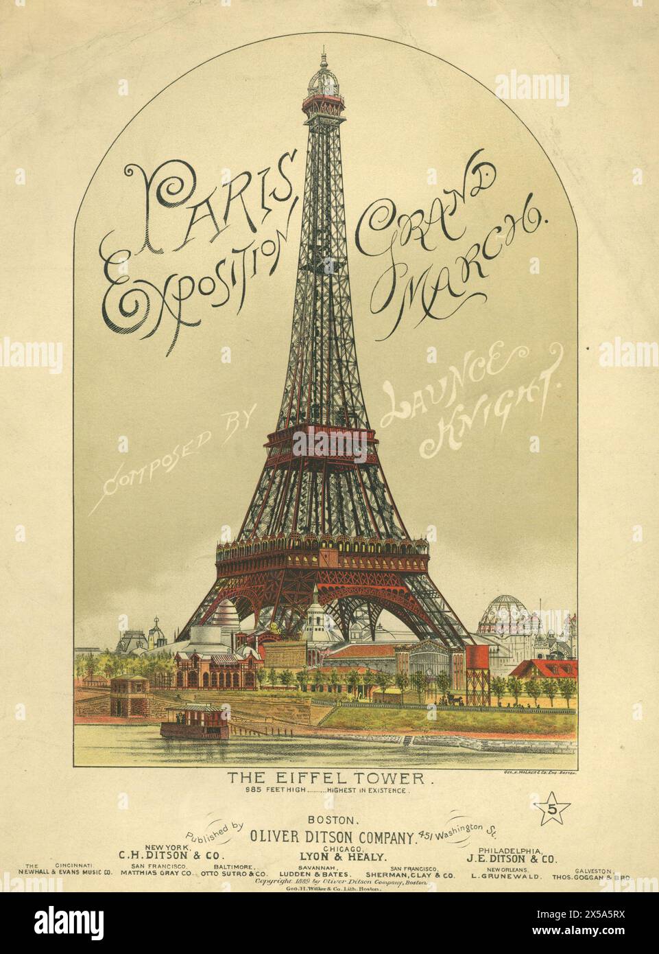Paris Exposition Grand March, composed by Lance Knight. with image of ...