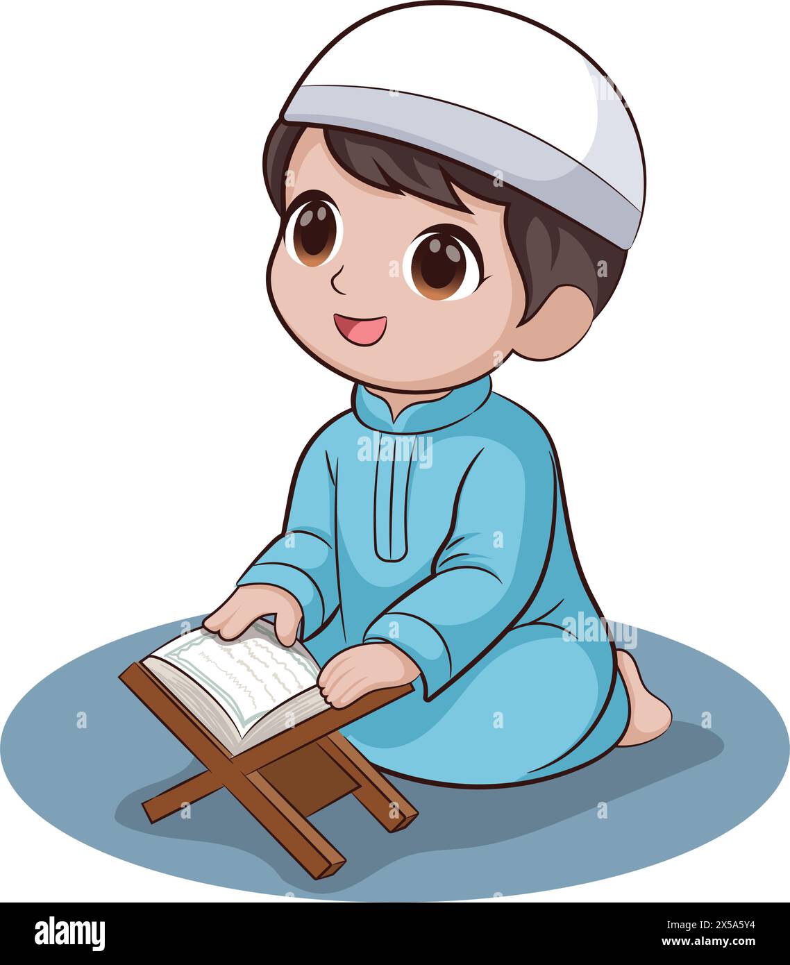 Ramadan children prayer quran Stock Vector Images - Alamy