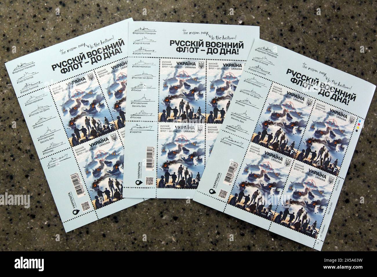 DNIPRO, UKRAINE - MAY 08, 2024 - Russian Military Fleet - to the Bottom ...