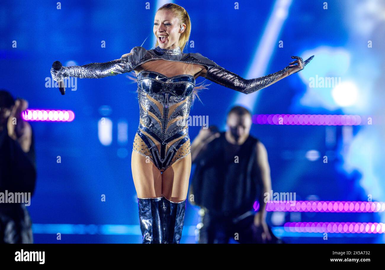 08 May 2024, Sweden, Malmö: Kaleen from Austria with the song "We Will ...