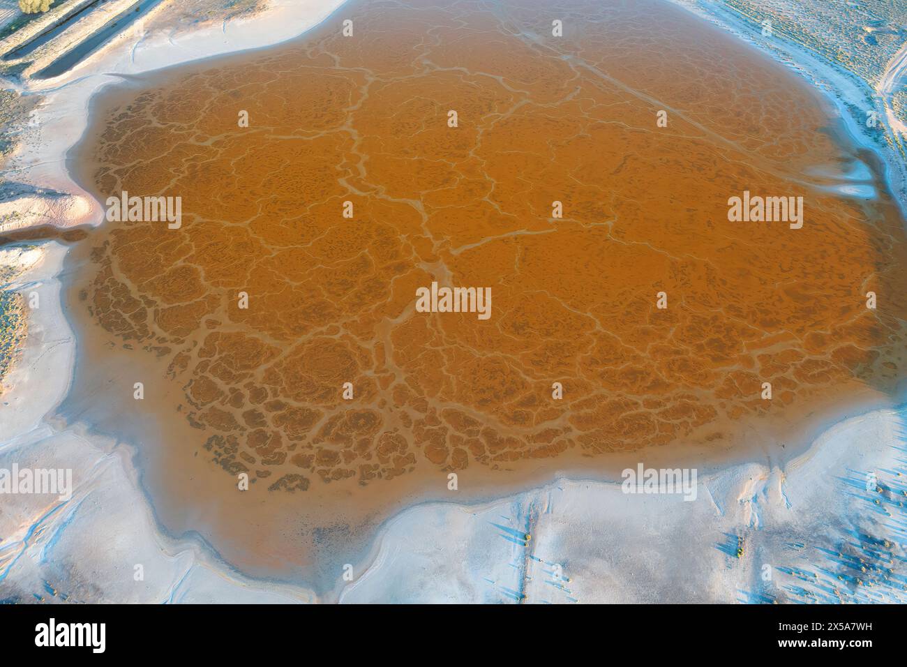 Overhead shot capturing the intricate patterns and warm hues of a salt ...