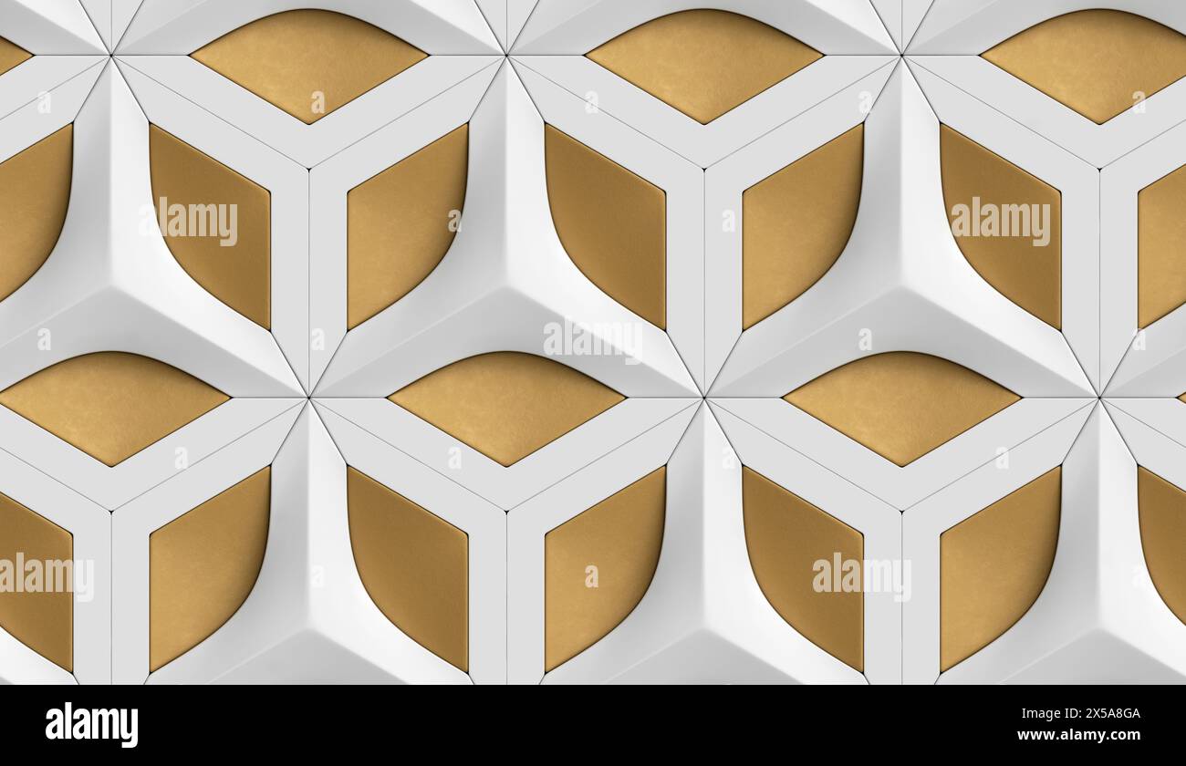 3D tiles of golden and wood oak solid elementsHigh quality seamless ...