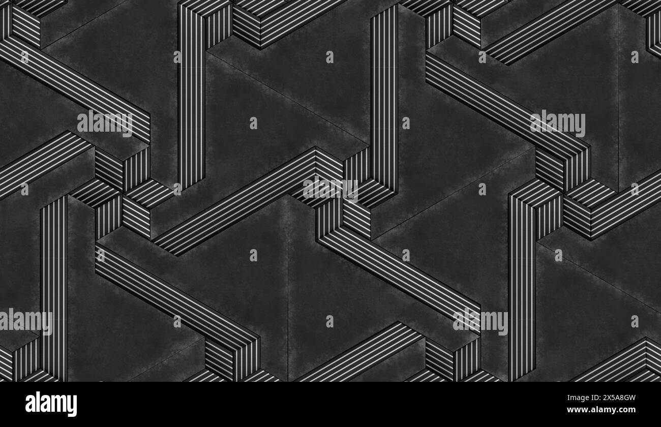 This is a 2D illustration mimicking 3D depth, showcasing a metallic ...