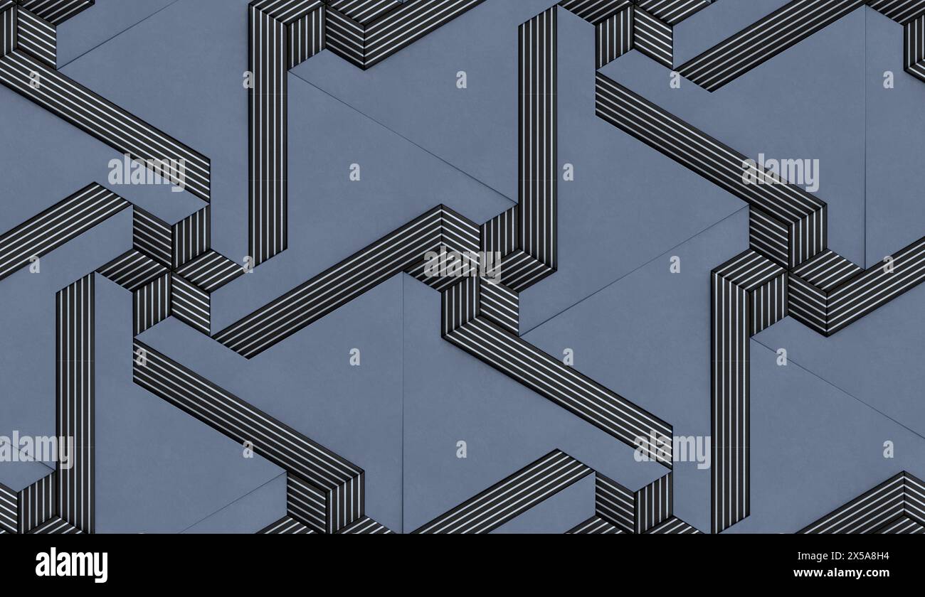 This 3D illustration presents a geometric, kusudama-inspired abstract ...