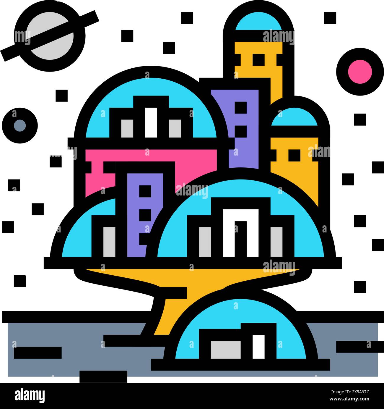 retro futurism cyberpunk color icon vector illustration Stock Vector Image & Art - Alamy