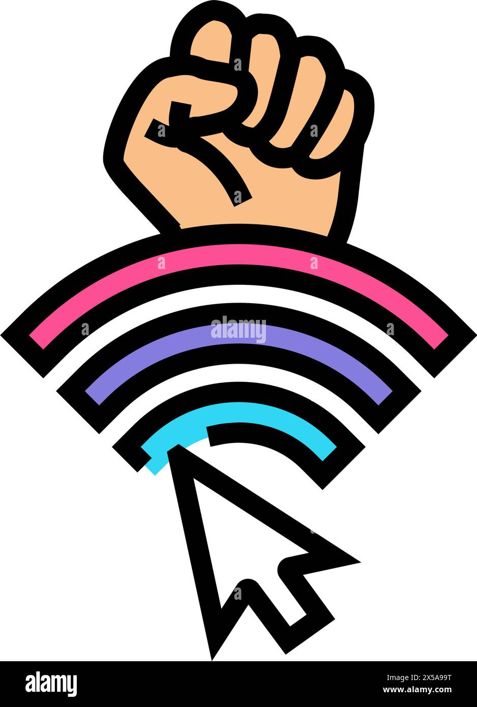 hacktivism cyberpunk color icon vector illustration Stock Vector Image ...