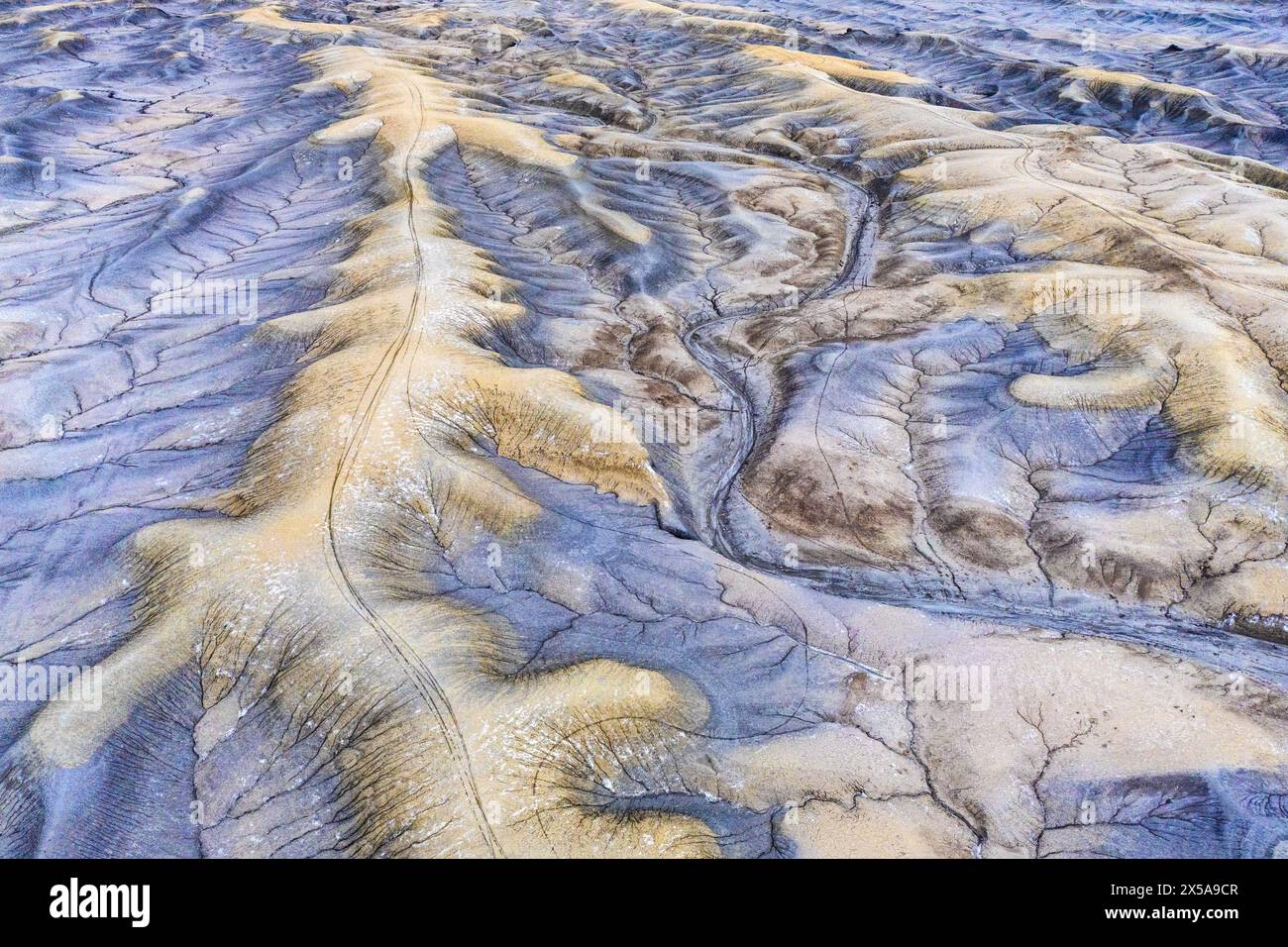 Majestic aerial view of delicate sandstone formations and textures in ...