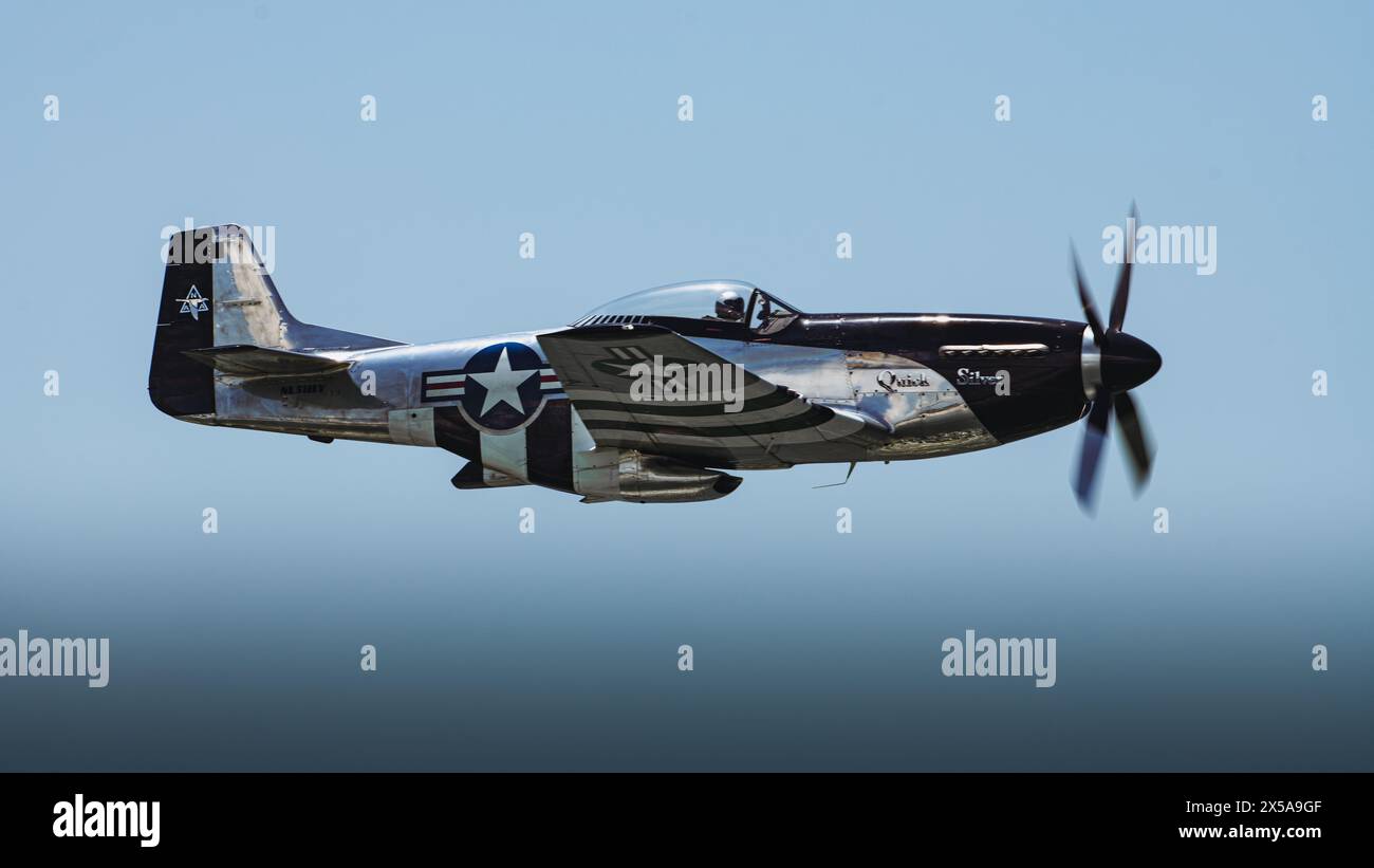The “Quick Silver” P-51D Mustang piloted by Scott “Scooter” Yoak flies ...