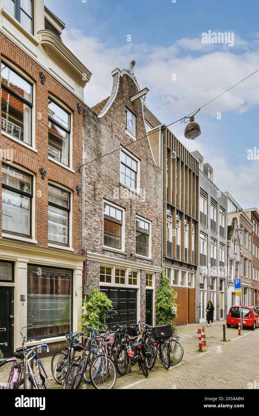 A picturesque view of a quiet street in the Netherlands, showcasing ...