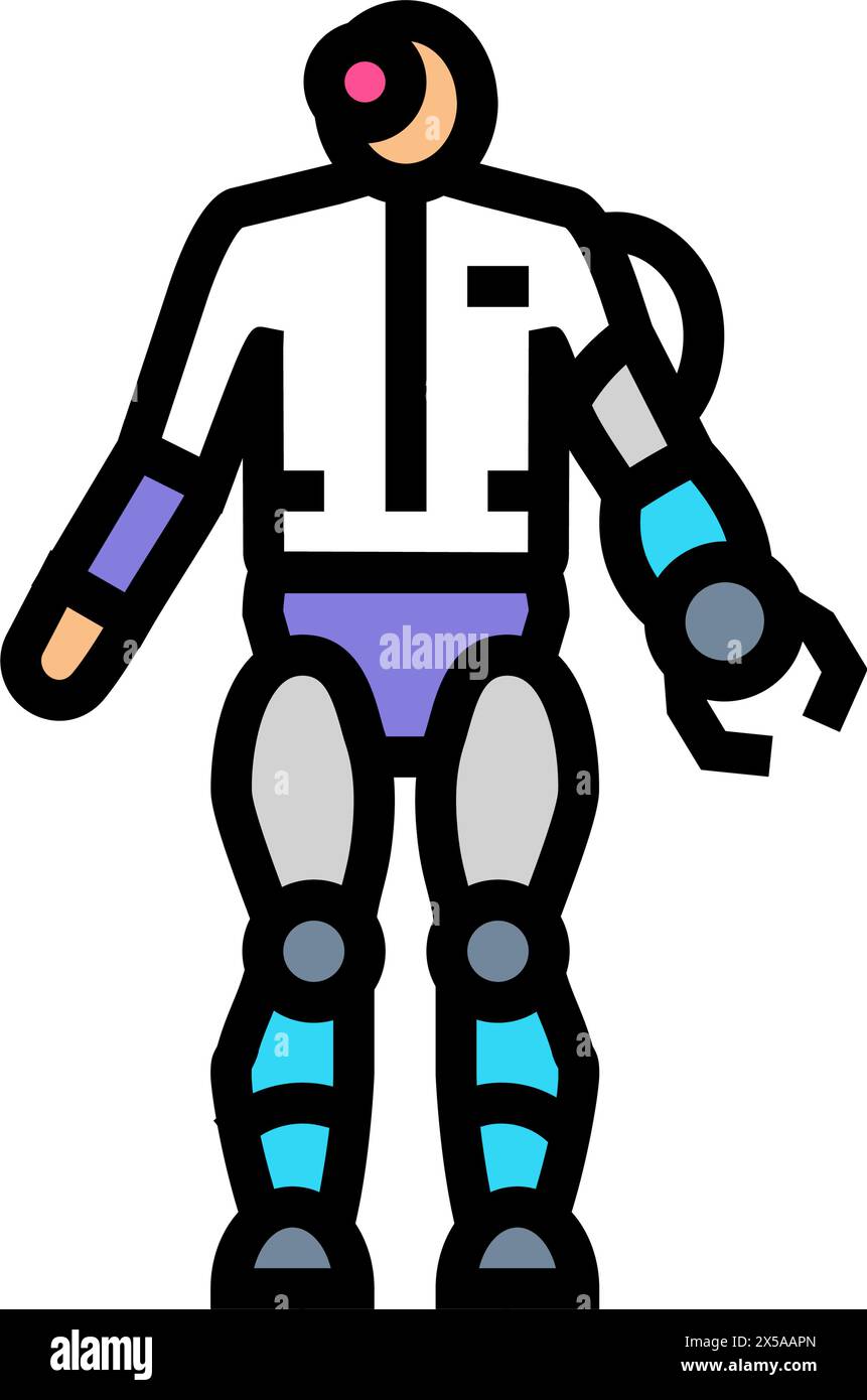 cybernetic enhancement cyberpunk color icon vector illustration Stock ...