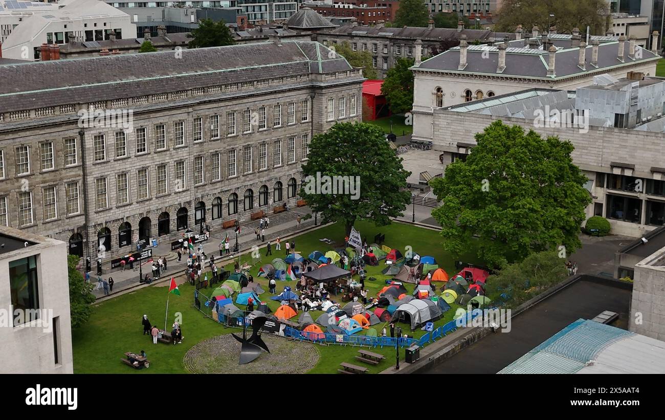 Students taking part in an encampment protest over the Gaza conflict on ...