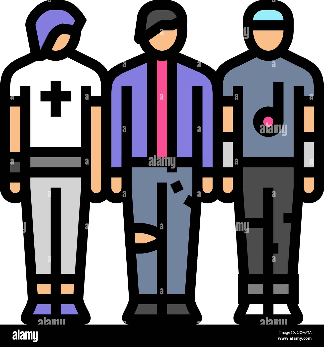 emo band color icon vector. emo band sign. isolated symbol illustration ...