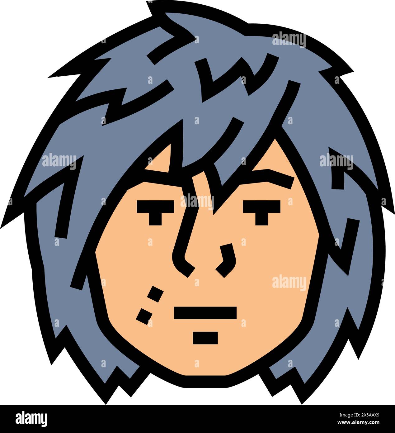 emo male avatar color icon vector illustration Stock Vector Image & Art ...