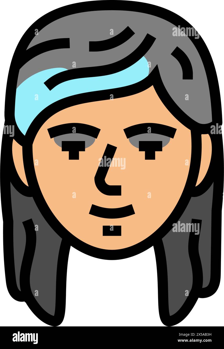 emo female avatar color icon vector illustration Stock Vector Image ...