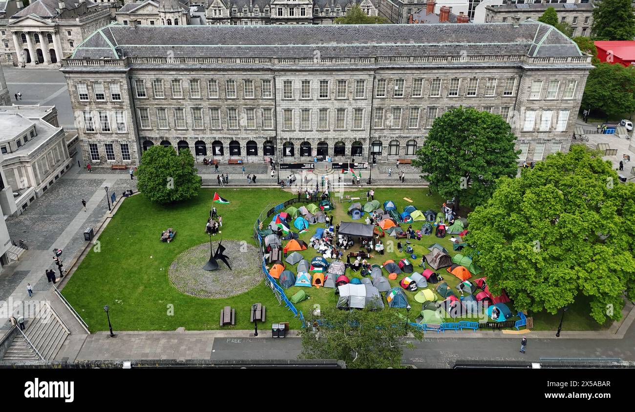 Students taking part in an encampment protest over the Gaza conflict on ...