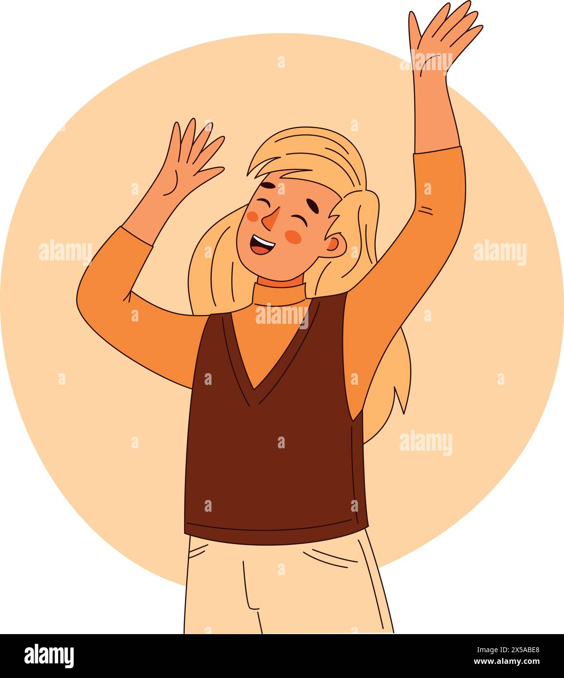 A teenage girl expresses genuine joy and excitement, his emotions are ...