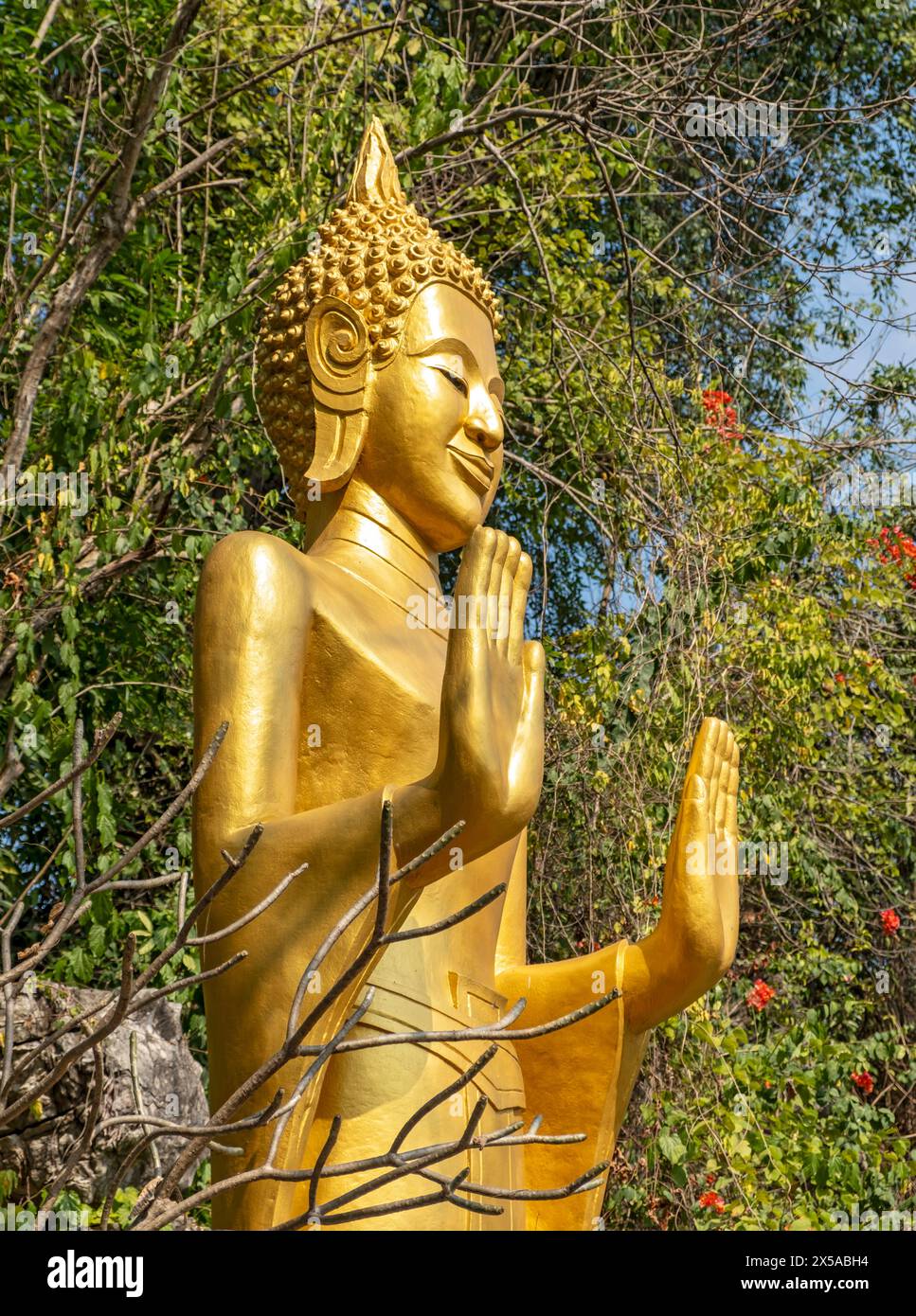 Buddha statue, Phousi or Phu Si Hill, Luang Prabang, Laos Stock Photo ...