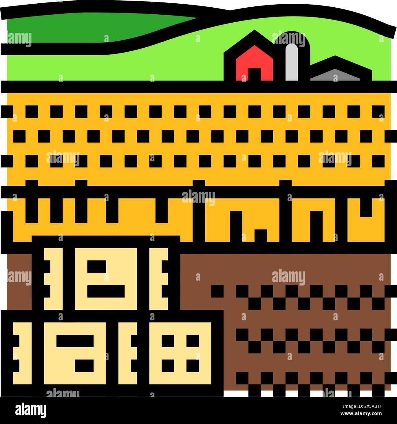 haystack farm farmer color icon vector illustration Stock Vector Image ...