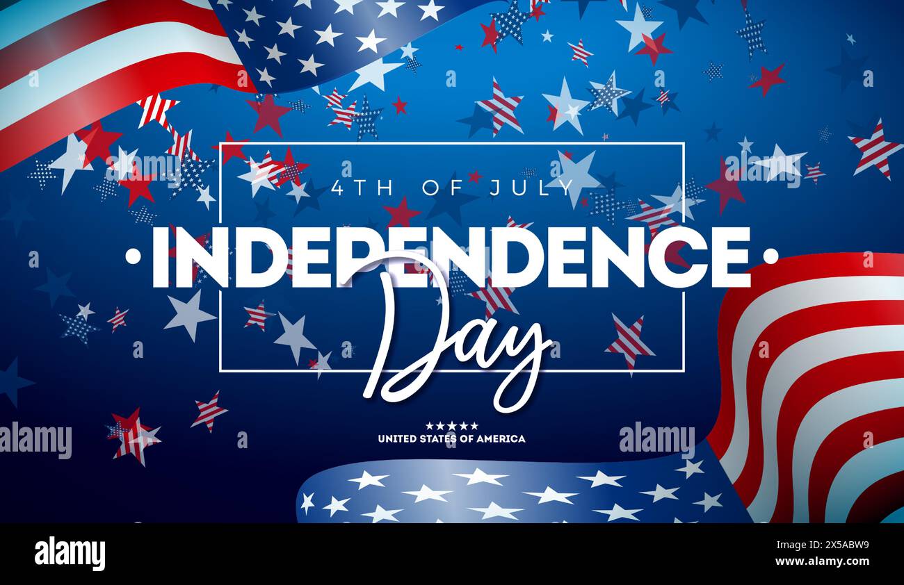 4th of July Independence Day of the USA Vector Illustration with ...