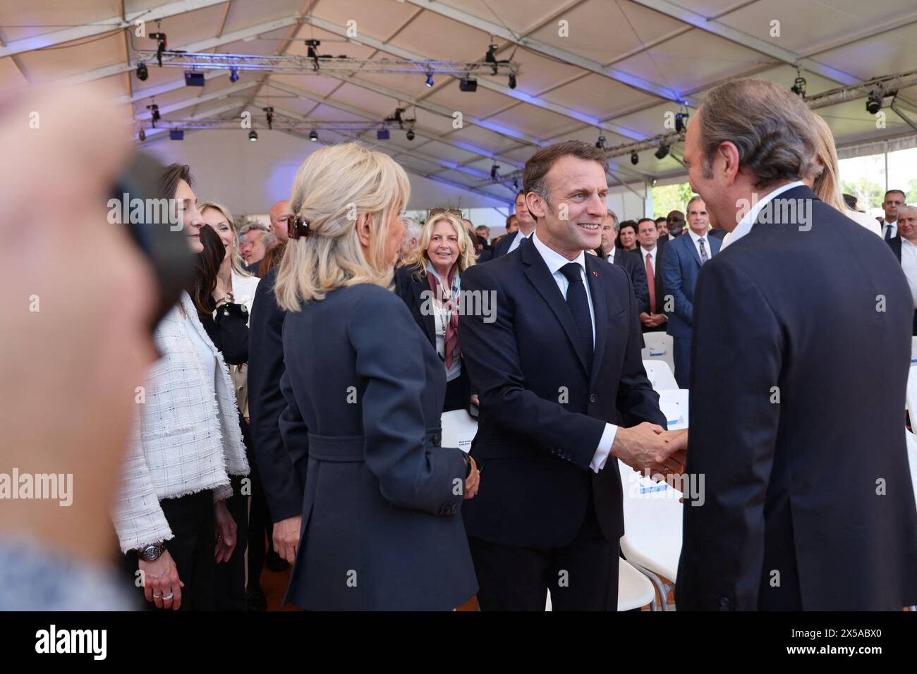 Marseille, France. 08th May, 2024. Emmanuel Macron et Brigitte Macron ...