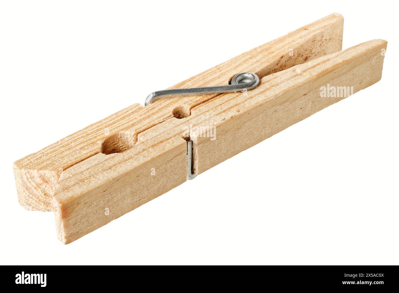 Traditional wooden clothes pin, isolated on white background Stock ...