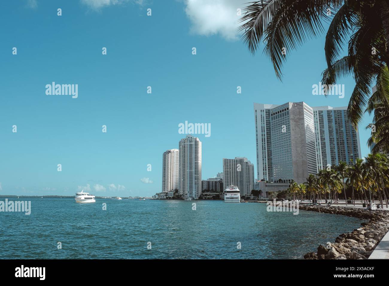 Brickell in Miami, Biscayne Bay. Condominium Apartments Over The Miami ...