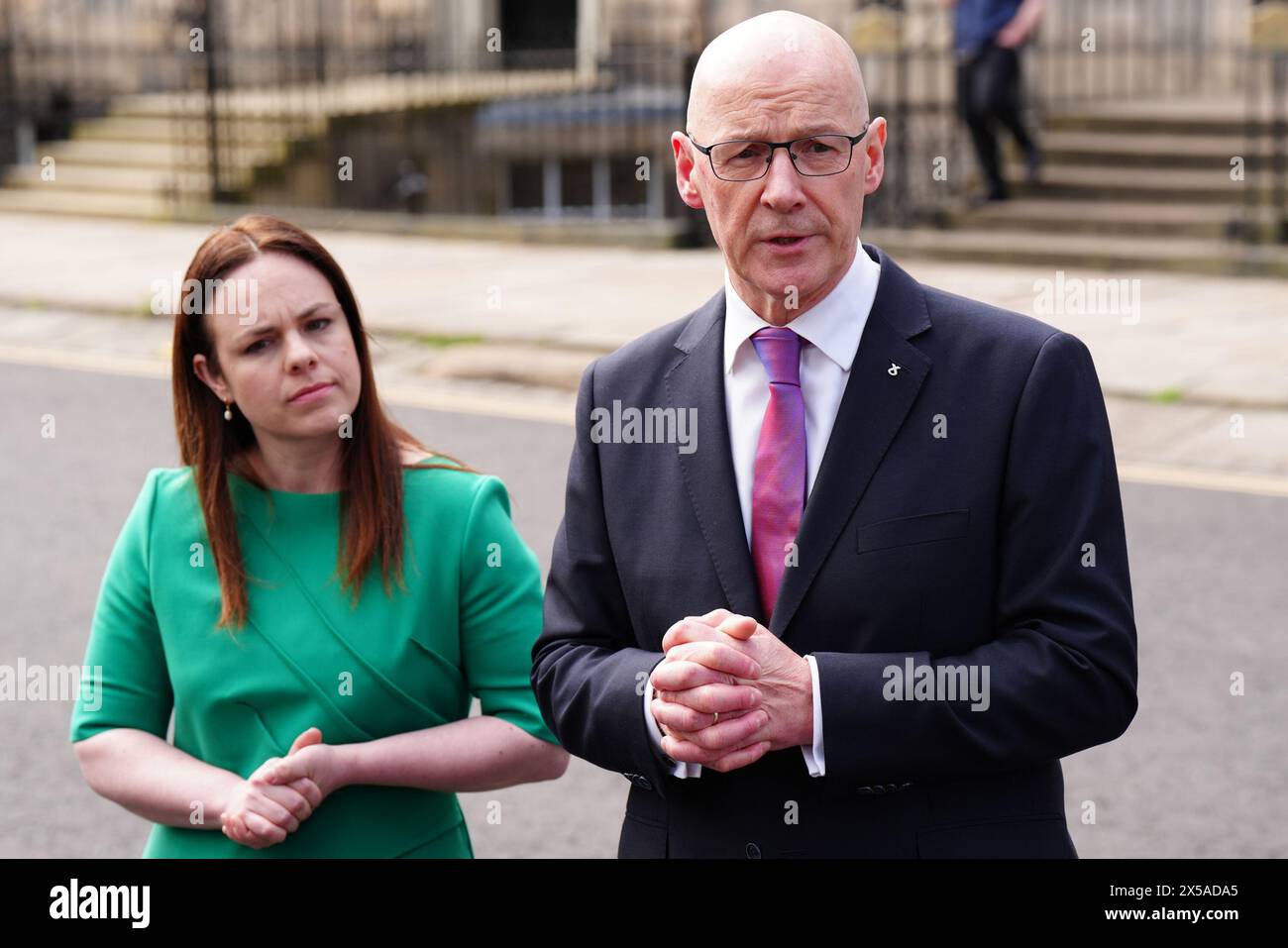 Kate Forbes and newly appointed First Minister of Scotland John Swinney ...