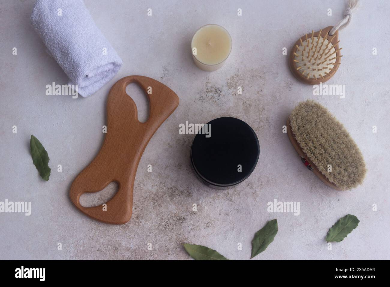 Natural Spa Set with bristle brush. Dry body brushing, Ayurvedic ...