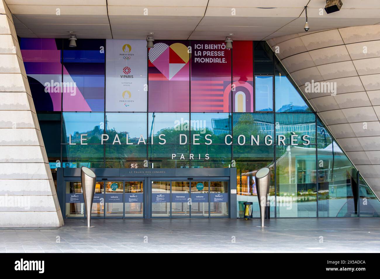 Entrance to Palais des Congrès de Paris, convention and congress center ...