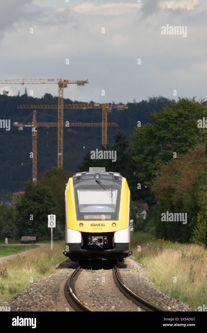 SWEG train to Aalen from Ulm as photographed near Oberkochen Stock ...
