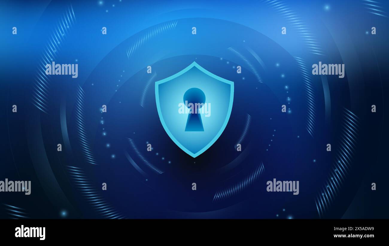 Digital Security Visualization Shield With Keyhole Design Stock Vector Image And Art Alamy