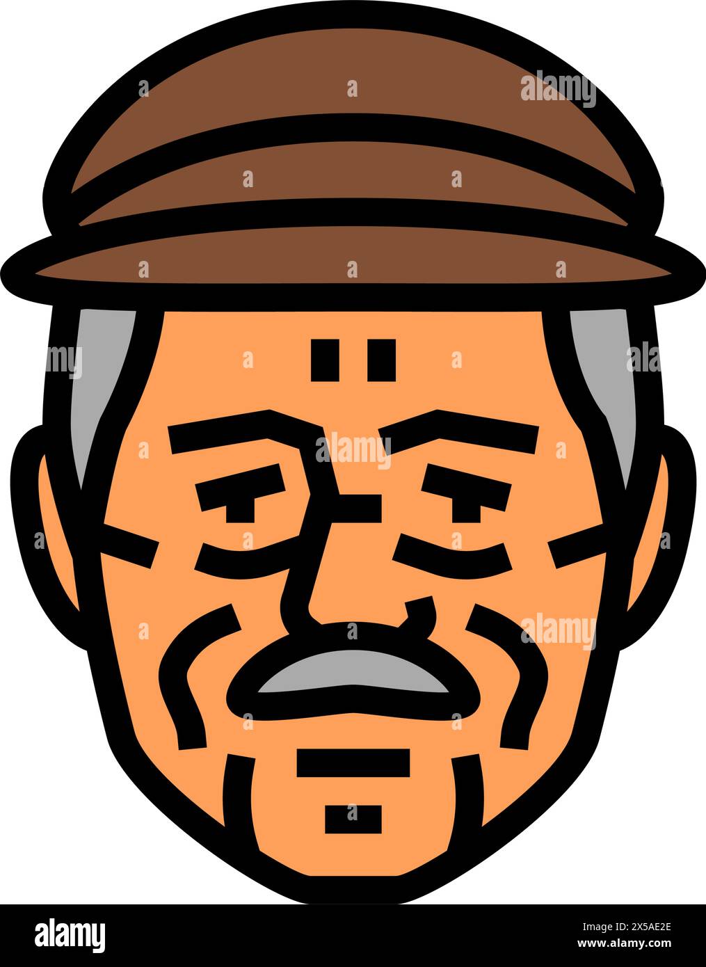 pensioner old man avatar color icon vector illustration Stock Vector ...