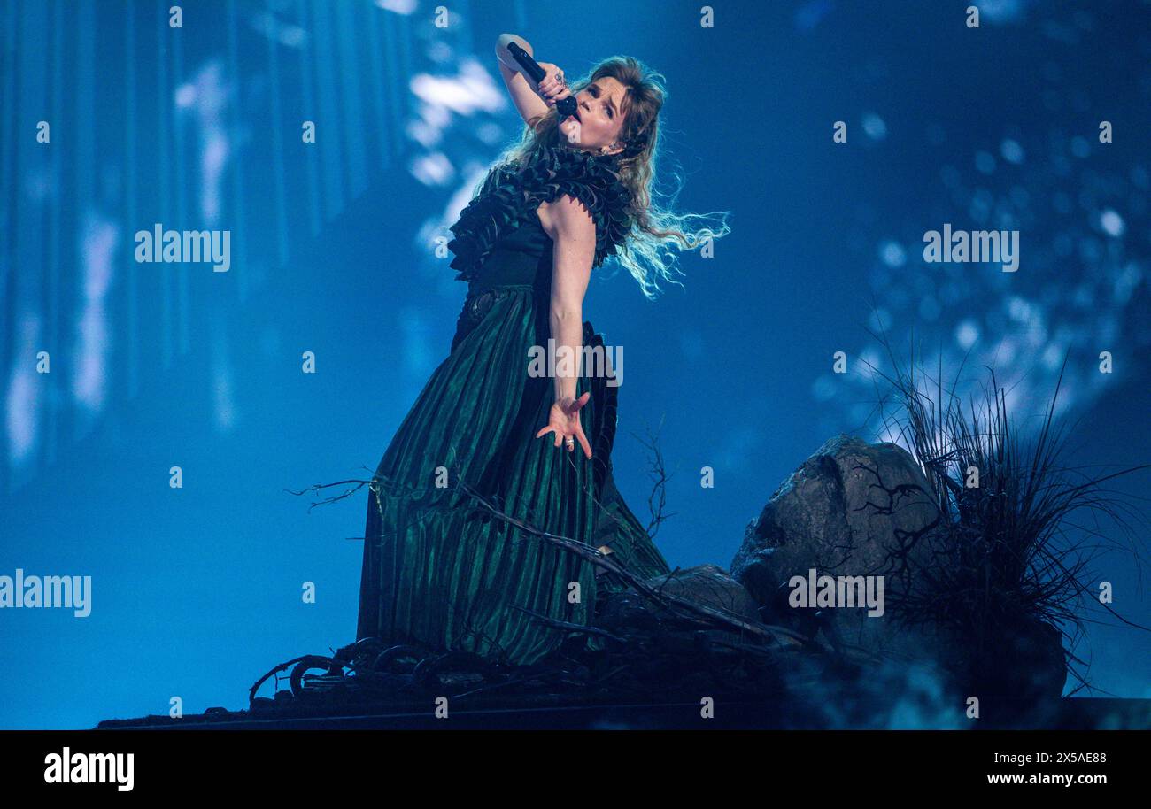 08 May 2024, Sweden, Malmö: Gåte from Norway with the song "Ulveham" on ...