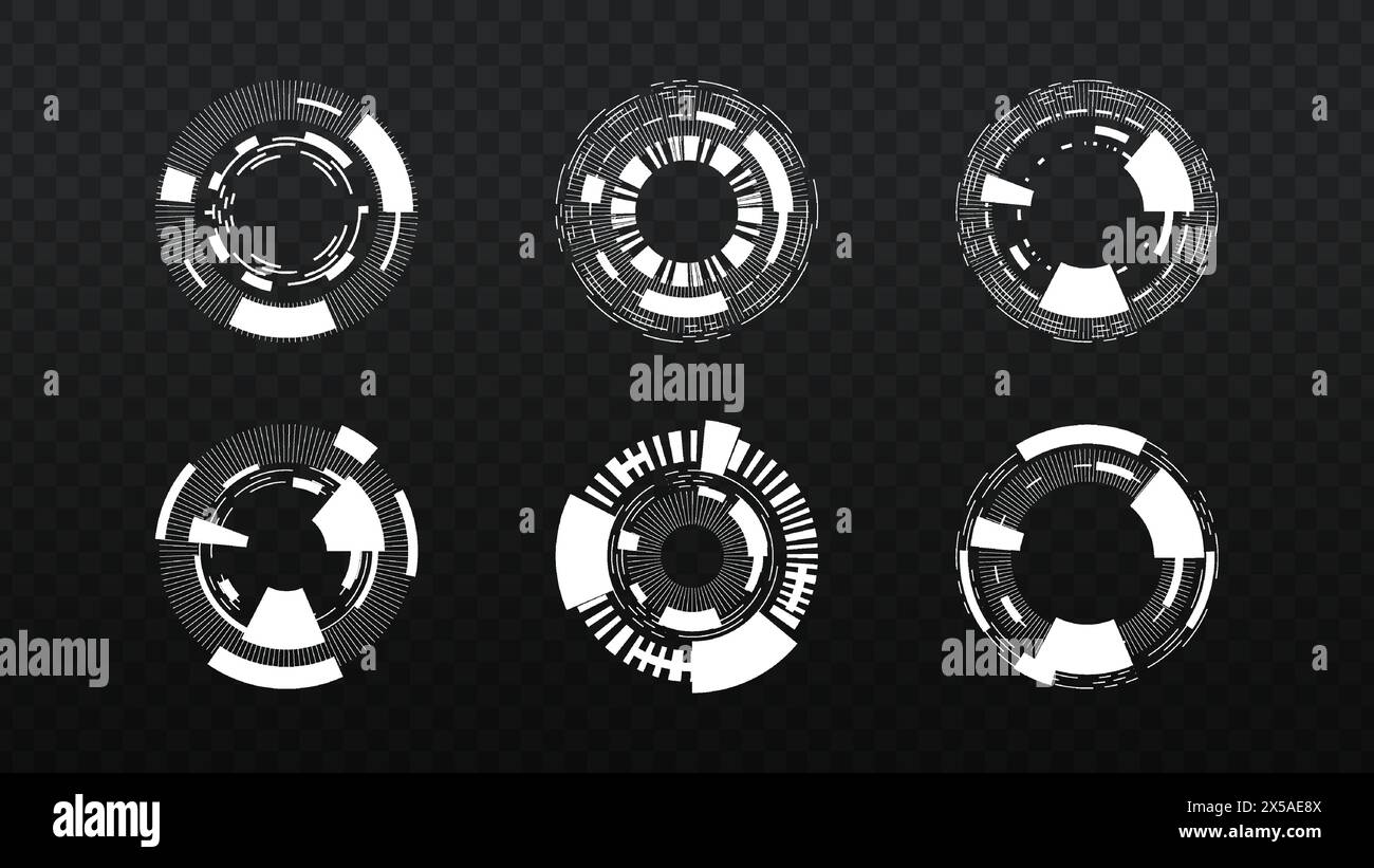 Modern Circular Tech Shapes: Perfect for Digital Graphics Stock Vector ...