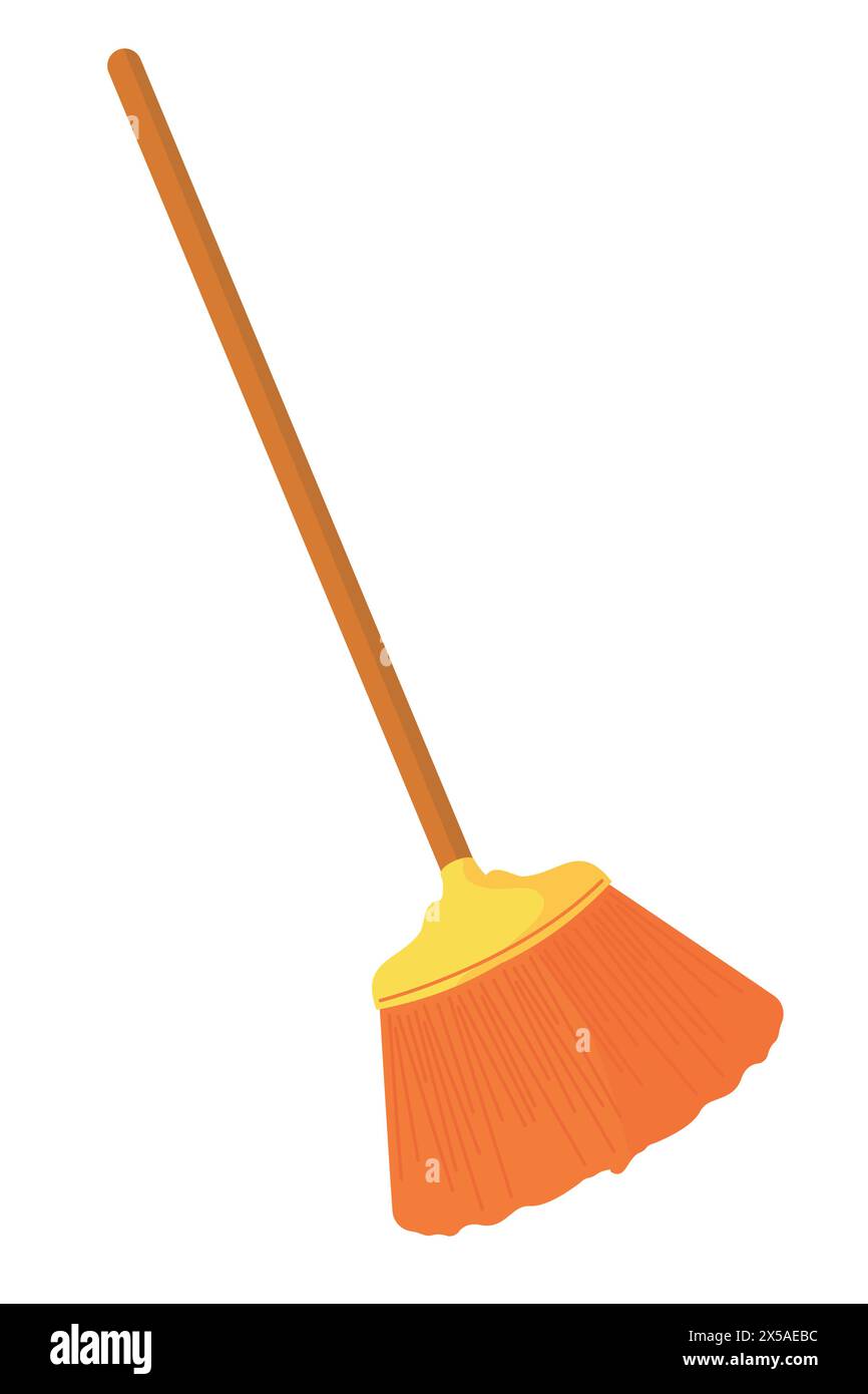Broom color vector illustration. Simple illustration of broom vector ...