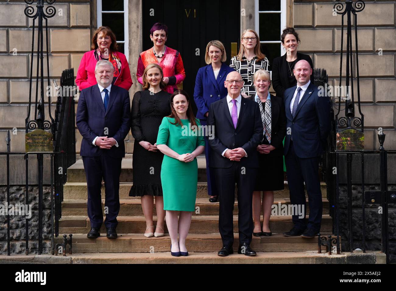 Newly appointed First Minister of Scotland John Swinney stands with his ...