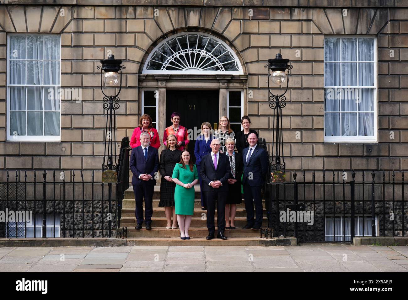 Newly appointed First Minister of Scotland John Swinney stands with his ...
