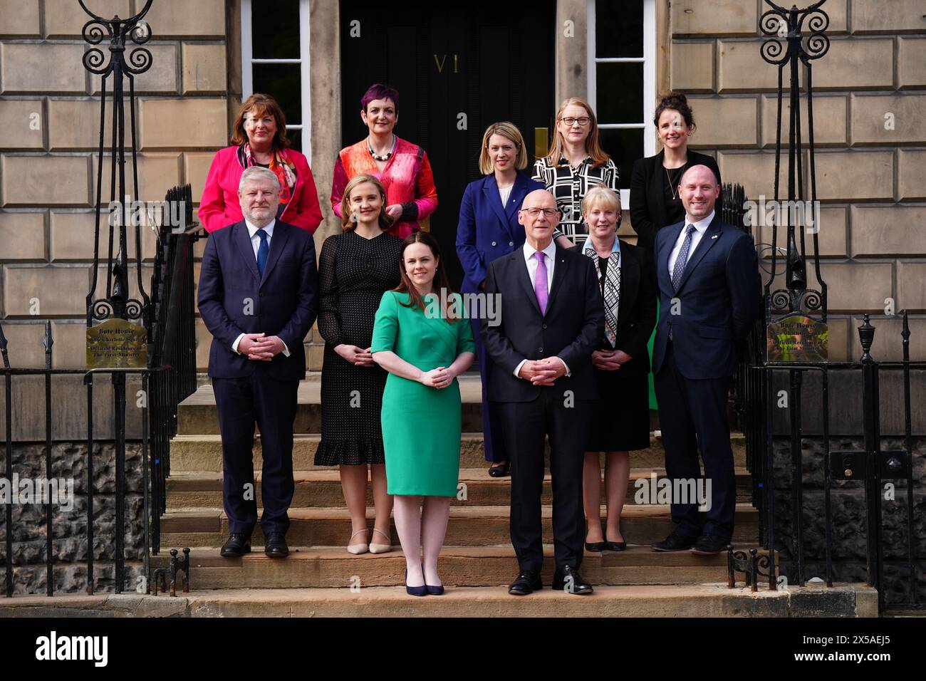 Newly appointed First Minister of Scotland John Swinney stands with his ...