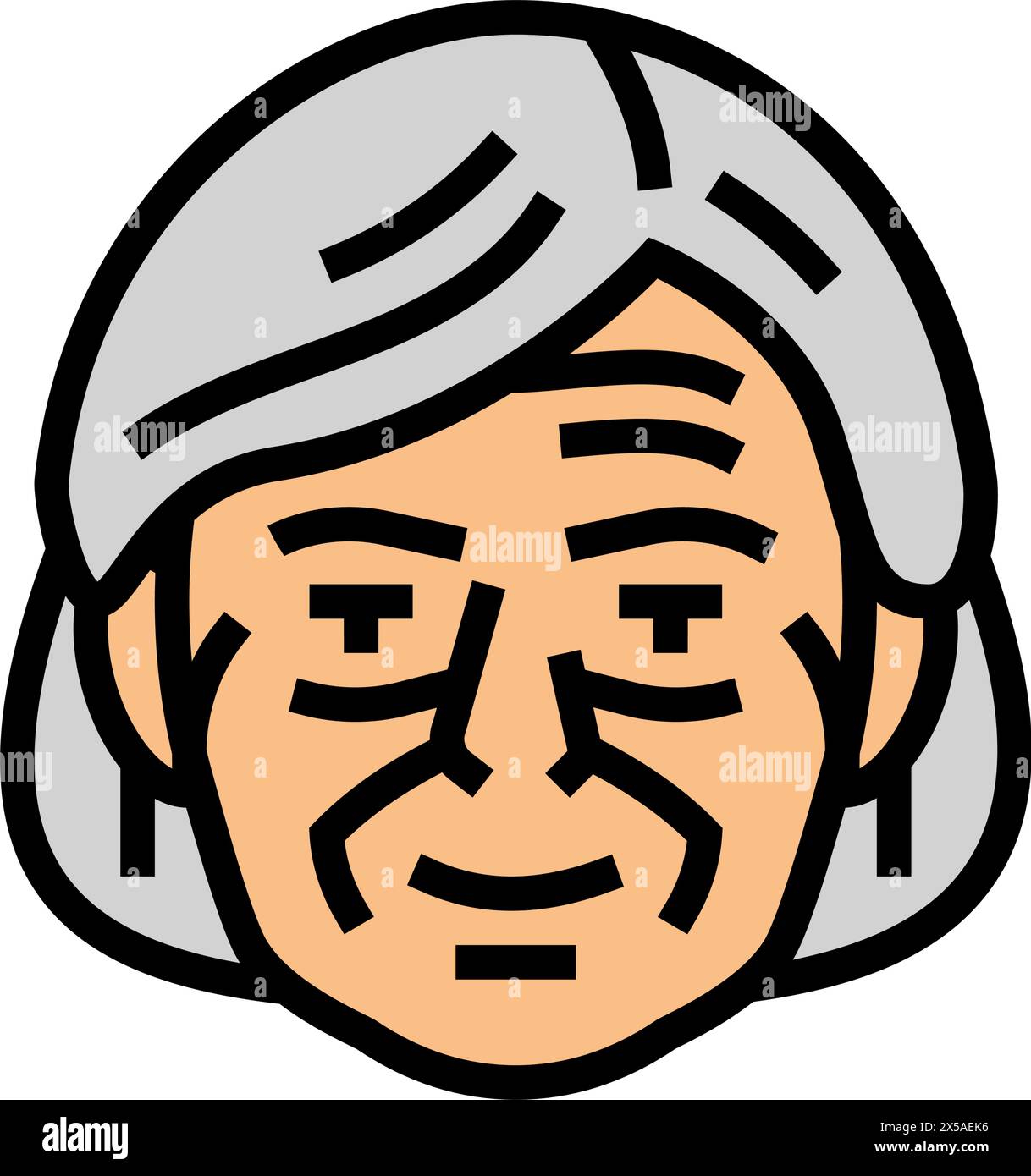 old woman avatar color icon vector illustration Stock Vector Image ...