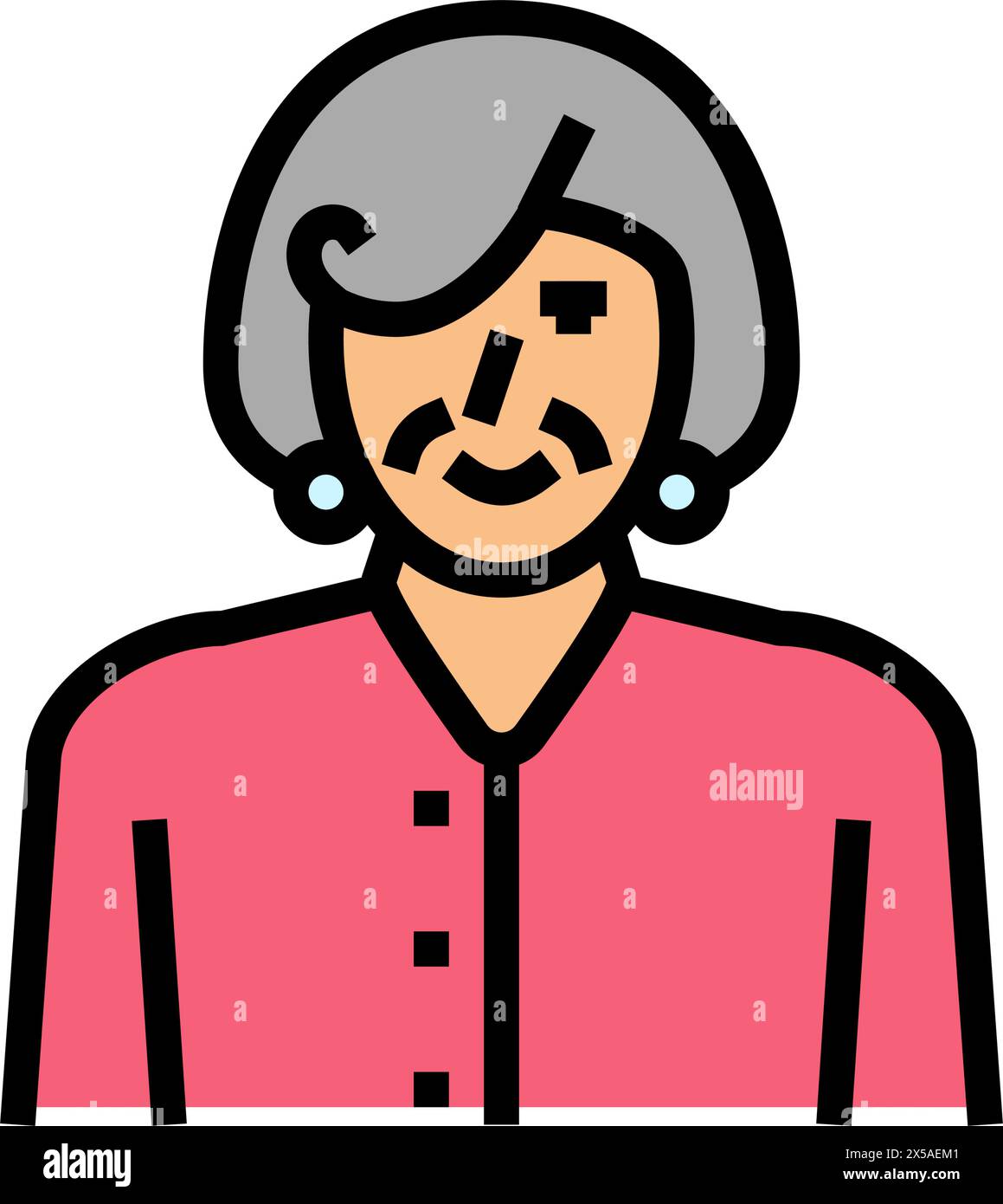 pensioner old woman color icon vector illustration Stock Vector Image ...